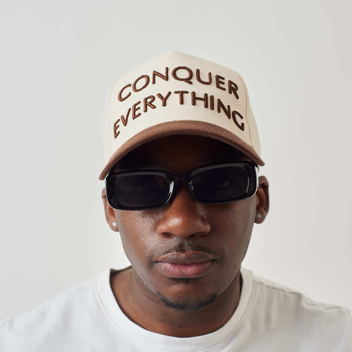 CONQUER EVERYTHING HAT [Brown and Cream] – philipdadajr